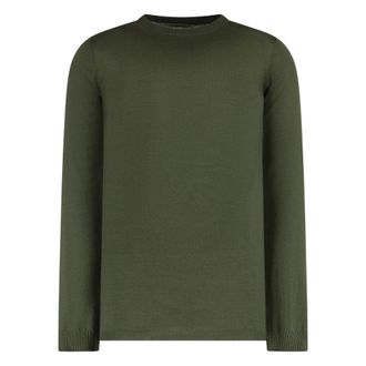 Rick Owens Virgin Wool Rundhals-Pullover - - Knitwear - Herren - Gr&uuml;n - S