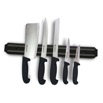 Valiclud Magnetischer Messerhalter Magnetleiste Aus Stahl 38cm Schwarz F&uuml;r K&uuml;chenutensilien Wandmontage Multifunktional Platzsparend