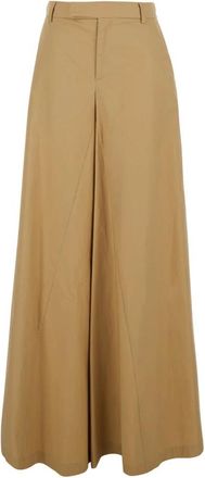 Federica Tosi Femme, Pantalons, Beige, Taille: 36 FR Pantalon Palazzo en Coton