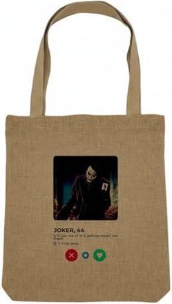 Fabulous Sac Shopping Tote Bag Aspect Lin - Joker Villain Film Social Network Dating Love - Sac de Courses Toile Epaisse 360g Beige Naturel Cabas Port&eacute; Epaule 