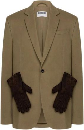 Moschino Homme, Vestes, Brun, Taille: M Cotton Diagonal Jacket