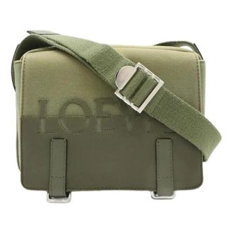 Loewe Pre-owned Logo Military Messenger Bag XS Canvas/Leather - - Pre-owned - Damen - Gr&uuml;n - ONE SIZE