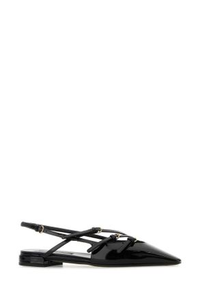 Miu Miu 5f476ef010069 F0002 Nero Vitello Ballerine Flat Shoes