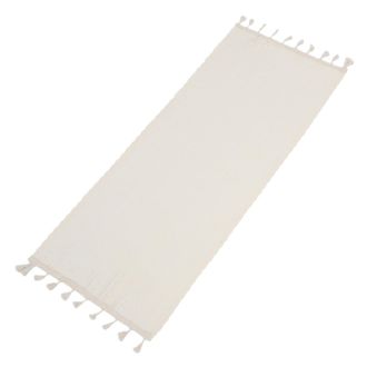 NUOBESTY Minimalistischer Tischl&auml;ufer 90X35cm rutschfest Vintage Baumwolle mit Quasten Maschinenwaschbare Couchtisch und Kommoden Dekoration f&uuml;r Feier und Allt