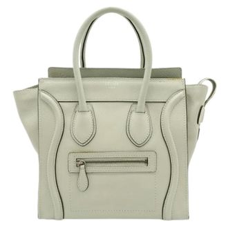 Celine Pre-owned Luggage Micro Shopper Tote Bag Leather - Femme - Pre-owned - Gris - Taille: ONE Size