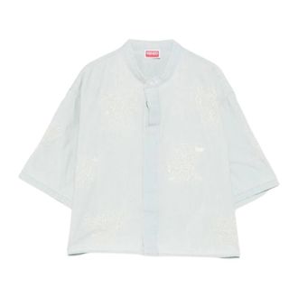 Kenzo Cartoon Cropped Shirt - - Blouses & Shirts - Damen - Blau - M