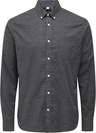 Only & Sons T- Shirt Onsroad Life Reg Melange Ls Chemise à Manches Longues, Noir, S Homme