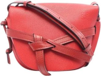 Loewe Sac bandouli&egrave;re en cuir Pre-owned Gate Small - Femme - Pre-owned - Rouge - Taille: ONE Size