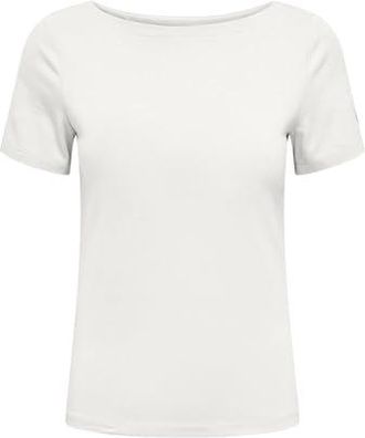 Only Onllive Love Life S/S Haut &agrave; col Bateau JRS, Blanc., M