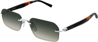 Gucci GG2259S Rimless Rectangle Sunglasses - Green