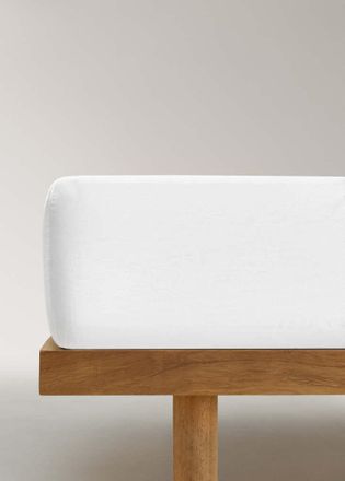 Mango Drap-housse enfant percale garment-washed Lit 90 cm blanc - Home - Lit 90 cm - MANGO HOME