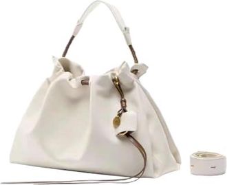 Generic JCVBN Sac &agrave; main pour femme de grande capacit&eacute;, sac fourre-tout tendance et simple avec cordon de serrage pour femme, blanc, Medium