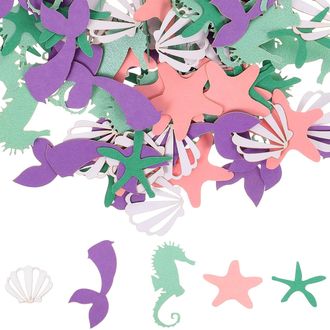 NUOBESTY 100 St&uuml;ck Meerjungfrau Papierkonfetti Bunt Leichte Ballonf&uuml;llung Tischdekoration aus Papier f&uuml;r Geburtstagsfeiern Partys und Festdeko