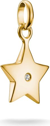 Thomas Sabo Thomas Sabo Charm Club Connect Charm-Anhänger Stern mit weißem Stein 18k Vergoldung Recyceltes 925 Silber CC1238-414-14