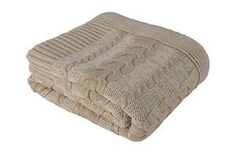 Homemania Sofadecke beige/naturweiß 130 x 170 cm