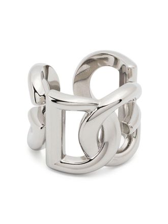 Dolce & Gabbana bague &agrave; plaque logo grav&eacute;e - Argent