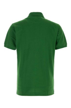 Lacoste Mens Green Piquet Polo Shirt Exterior: Cotton T-shirts And Polos