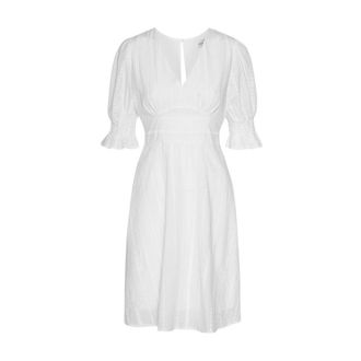Americandreams Wei&szlig;e Baumwoll Sommerkleid - - Dresses - Damen - Wei&szlig; - M