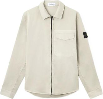 Stone Island Homme, Vestes, Beige, Taille: M Zip Shirt