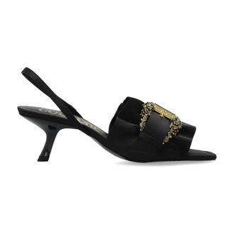 Versace Jeans Couture Femme, Chaussures, Noir, Taille: 36 EU Satin Heeled Sandales