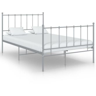 vidaXL Bett Grau Metall 120x200 cm Vidaxl