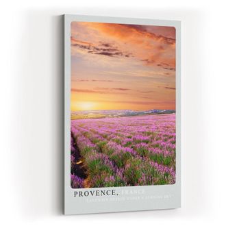 Paul Sinus Art Paul Sinus Wandbild 80x120cm Lavendelfeld Provence Frankreich Sonnenuntergang Natur Provence France