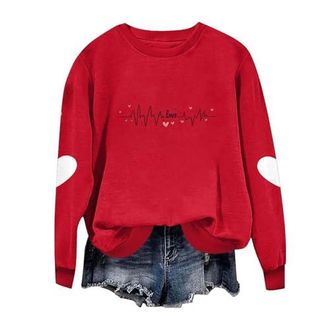 Generico Sweatshirt moderne &agrave; col rond pour femme, sans capuche, mi-saison, sweatshirt, sweatshirt, pulls pour femme, couleur unie, ajust&eacute;, v&ecirc;tements d&eacute;contrac