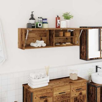 vidaXL Vidaxl - Armoire murale de bain vieux bois 100x25x30cm bois ding&eacute;nierie