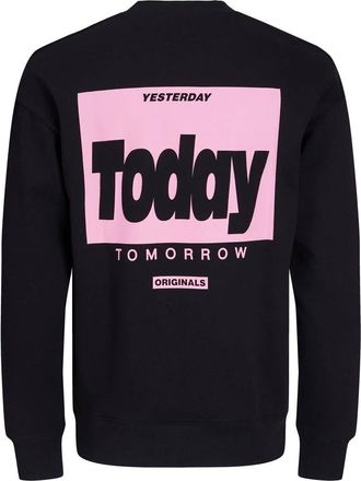 Jack & Jones Herren Jorburning Crew Neck Tg Sweatshirt, Schwarz, L EU