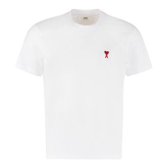 Ami Herz Logo Baumwoll T-Shirt - - Tops - Damen - Wei&szlig; - XS