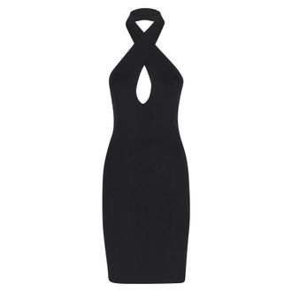 Federica Tosi Femme, Robes, Noir, Taille: 34 FR Mini Robe Dos Nu Crois&eacute;e