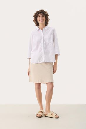 Part Two Langarm - Hemd Relaxed fit Bright White