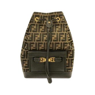 Fendi Sac &agrave; dos en cuir et toile Pre-owned - Homme - Pre-owned - Brun - Taille: ONE Size