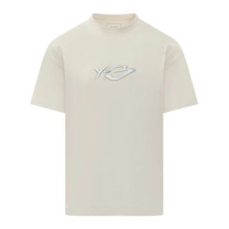 Yohji Yamamoto Liquid Logo Kurzarm-T-Shirt - - Tops - Herren - Wei&szlig; - M