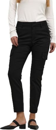 Kaffe Casual Hose Kalea Damen Hose 7/8 Cargo Casual Slim Fit Cargohose aAfgesetzten Taschen 40, Black Deep 40