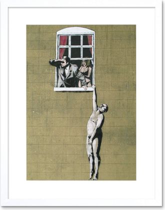 Wee Blue Coo Banksy Lovers Front View Graffiti Street Art 12x16 Framed Art Print F12x11969