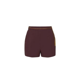 Elisabetta Franchi Femme, Shorts, Rouge, Taille: 40 FR Shorts en cr&ecirc;pe l&eacute;ger avec cha&icirc;ne bijou