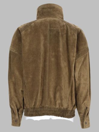 Saint Laurent Double-Breasted Suede Jacket - Brown