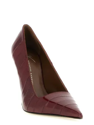 Giuseppe Zanotti Womens Bordeaux Leather High Heel Pumps