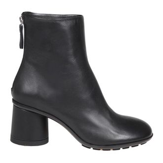 AGL Agl, Femme, Chaussures, Noir, Taille: 40 EU Bottines en Cuir Noir Bout Rond