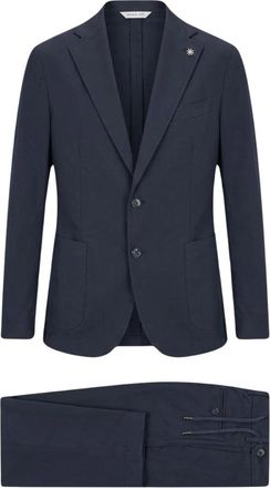 Manuel Ritz Homme, Costumes, Bleu, Taille: XL Costume Coton Stretch Uni-Rang