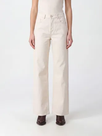Ami Jean droit taille haute en denim de coton &agrave; cinq poches