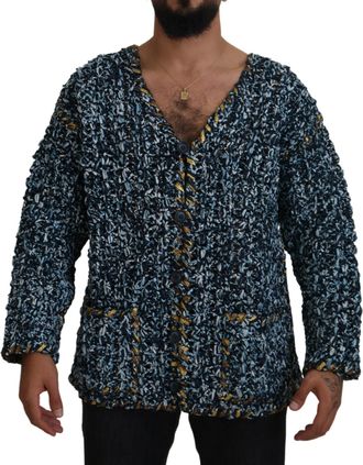 Dolce & Gabbana Strickjacke mit goldener Paspel, l&auml;ssige Passform