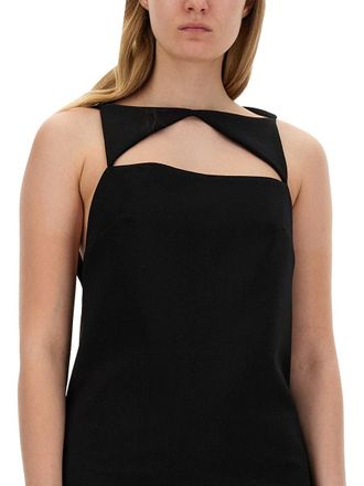 Versace Wool Blend Cut-Out Mini Dress - Black