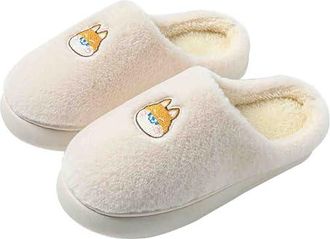 Generic Pantoufles pour femme et homme - En mousse à mémoire de forme - Fermées - En coton léger - Légères et moelleuses - Pour lhiver - Confortables et douce