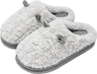 Generic Pantoufles coulissantes pour femme - Pour Halloween, No&euml;l, vacances, maison, ext&eacute;rieur et int&eacute;rieur, gris, 41 EU