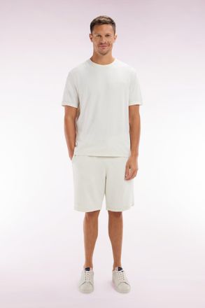 Eden Park Short En Molleton Coton Beige Coupe D&eacute;contract&eacute;e