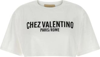 Valentino Cropped Print T-shirt