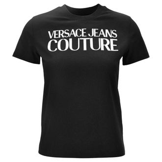 Versace Jeans Couture T-Shirt mit Logo-Print - - Tops - Damen - Schwarzk - XS