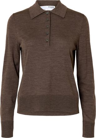 Selected Female Polohemd aus Strick 100% Merinowoll